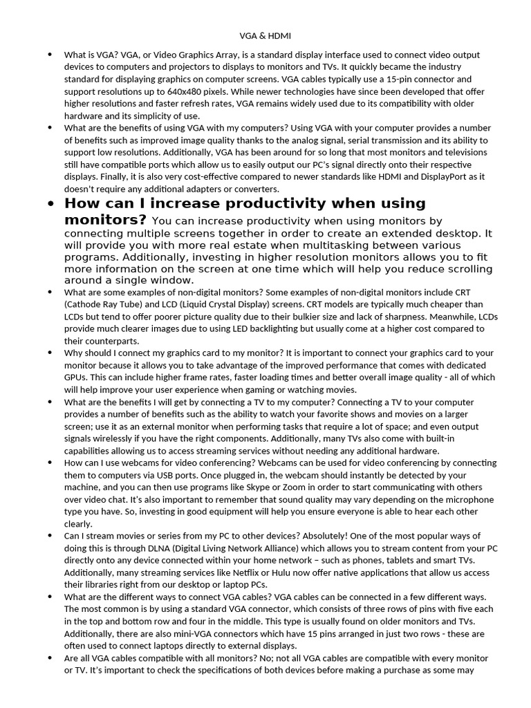 How Can I Increase Productivity When Using Monitors? | PDF