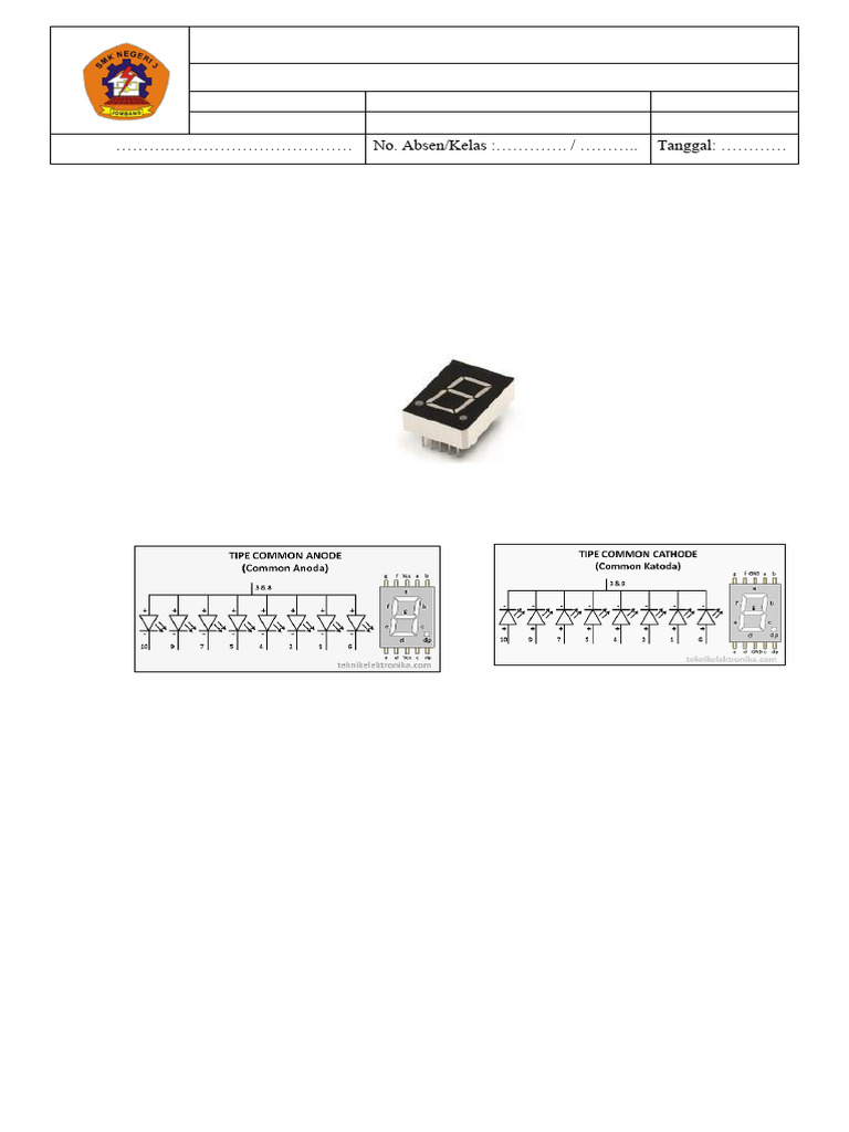 Jobsheet - Arduino-3 (7 SEGMEN) | PDF