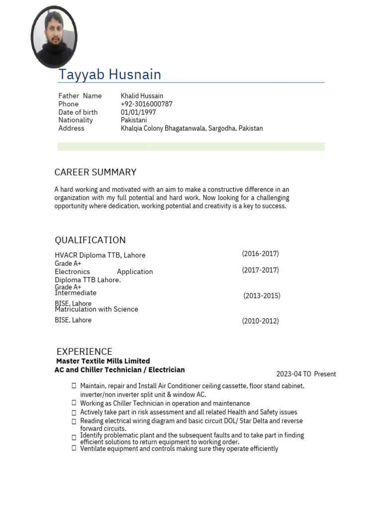 Tayyab CV 2023 PDF | PDF