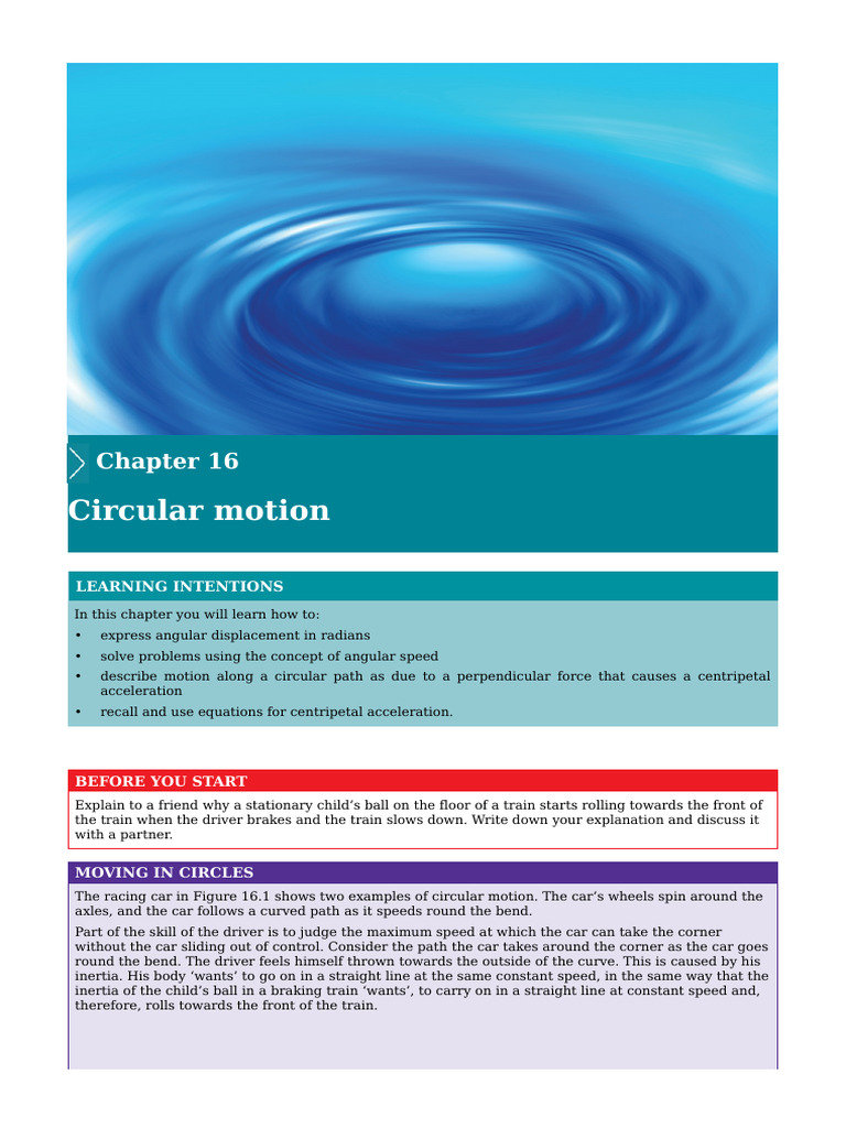 Circular Motion: Learning Intentions | PDF