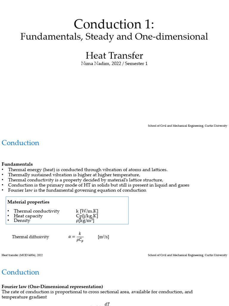 Lecture 02 - Conduction 1 | PDF