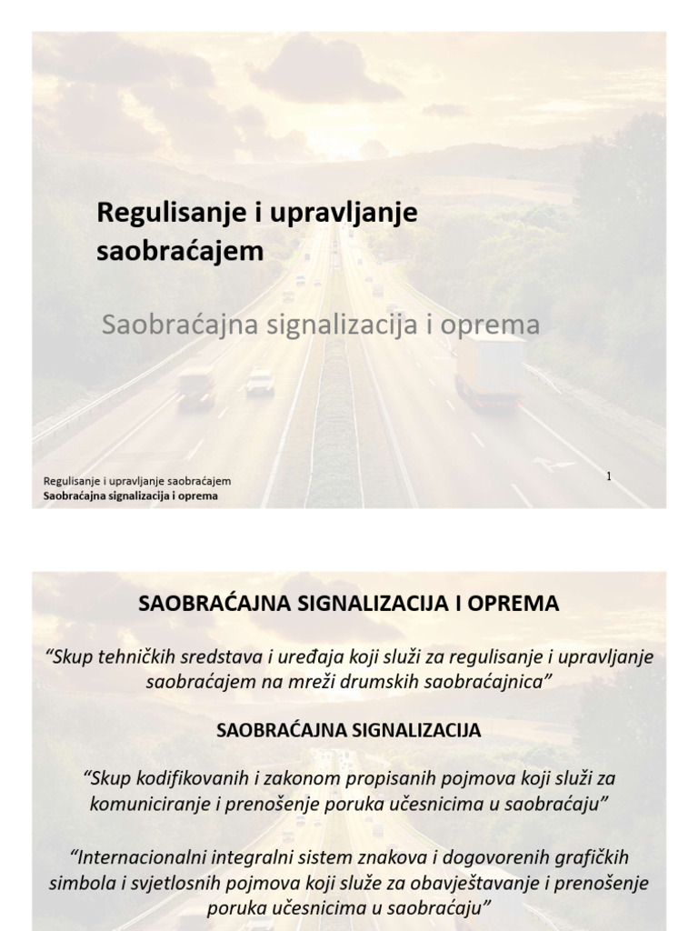 Saobracajna Signalizacija I Oprema | PDF