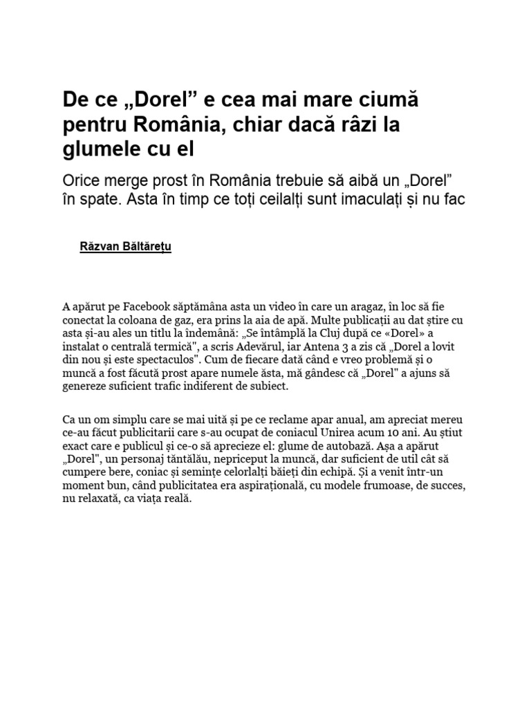 Despre Dorel | PDF