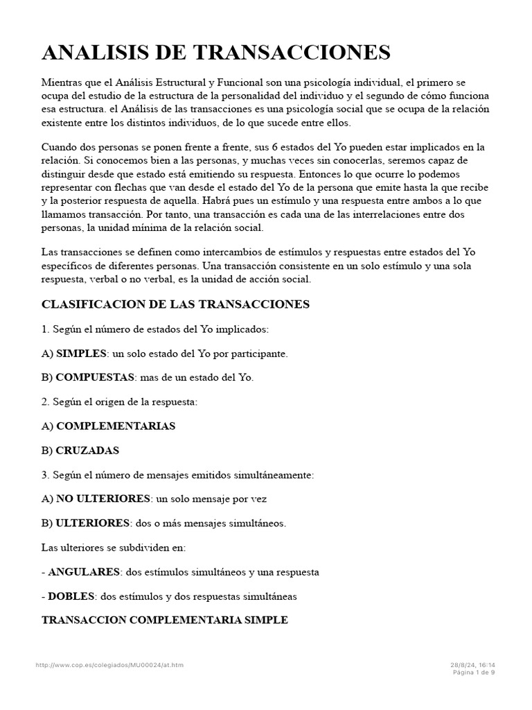 Analisis de Transacciones | PDF