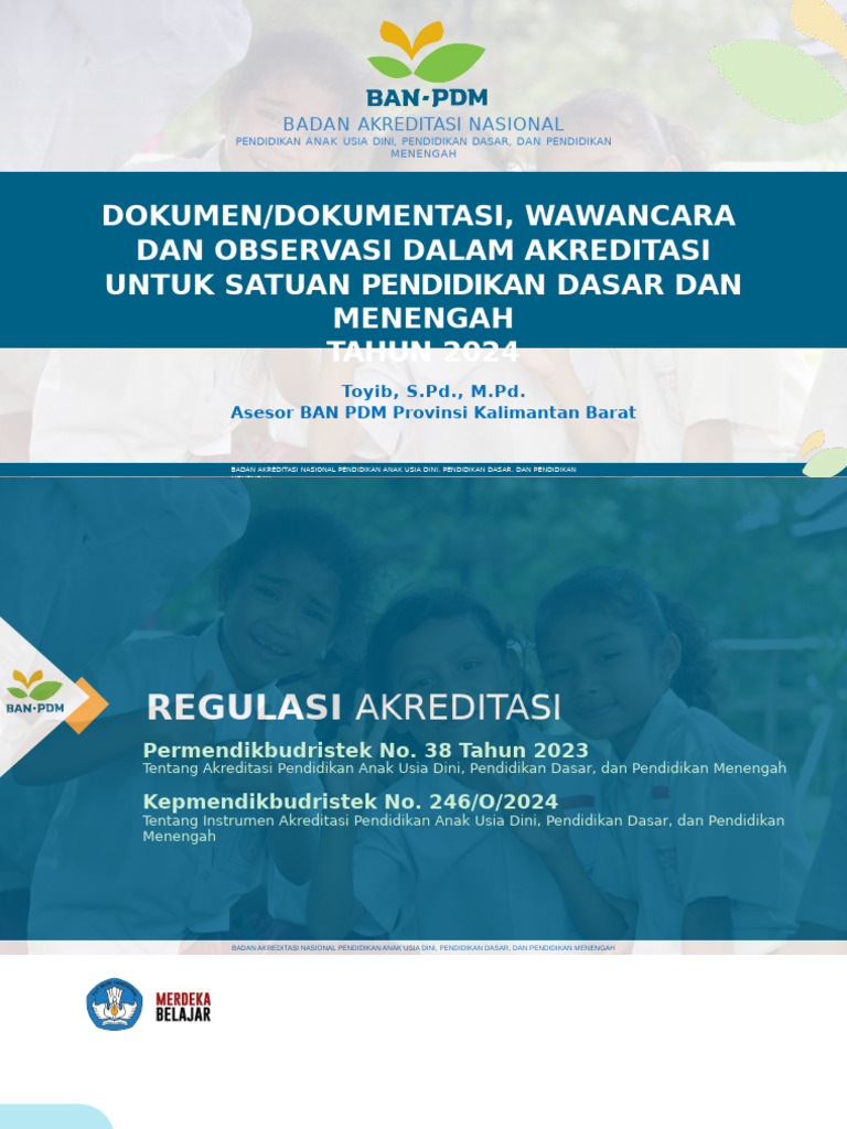 Dokumen-Dokumentasi, Wawancara, Observasi Dalam Akreditasi Dasmen 2024 | PDF