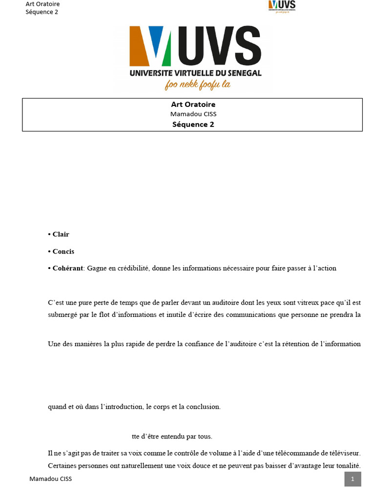 Art Oratoire - SEQ2 | PDF