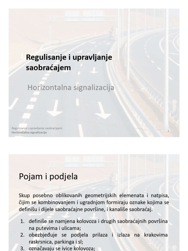 2. Horizontalna signalizacija | PDF
