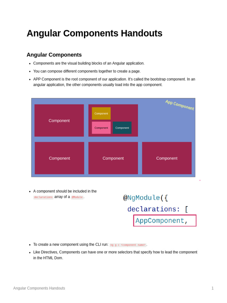 Angular Components Handouts | PDF