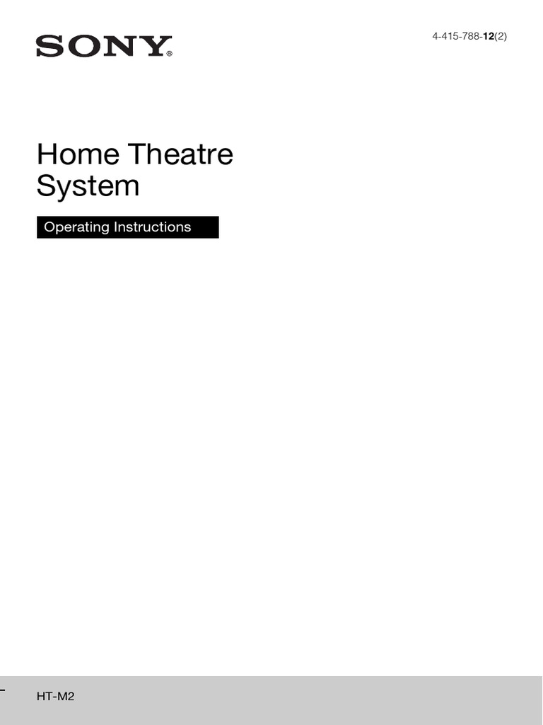 Home Theatre System: Operating Instructions | PDF