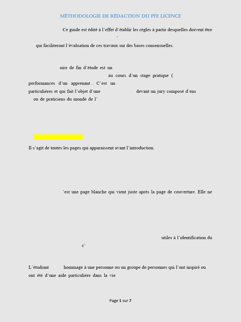 Méthodologie de Rédaction Du Mémoire | PDF