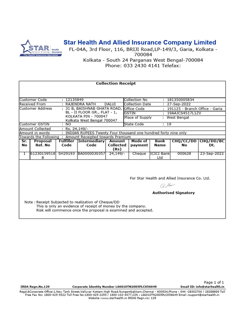Star Health and Allied Insurance Company Limited | PDF