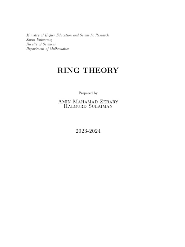 Ring Theory | PDF