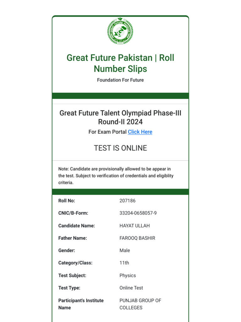 Slips _ Great Future Pakistan | PDF