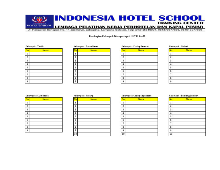 Pembagian Kelompok 17an IHS | PDF