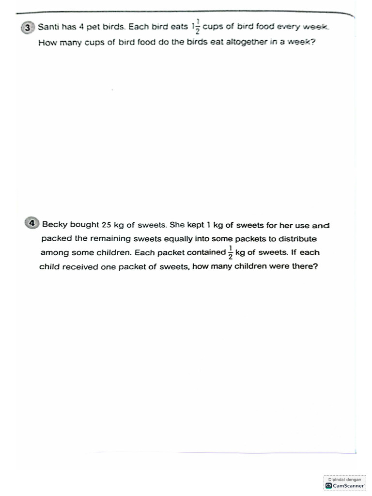 G6 - Fractions Word Problems | PDF