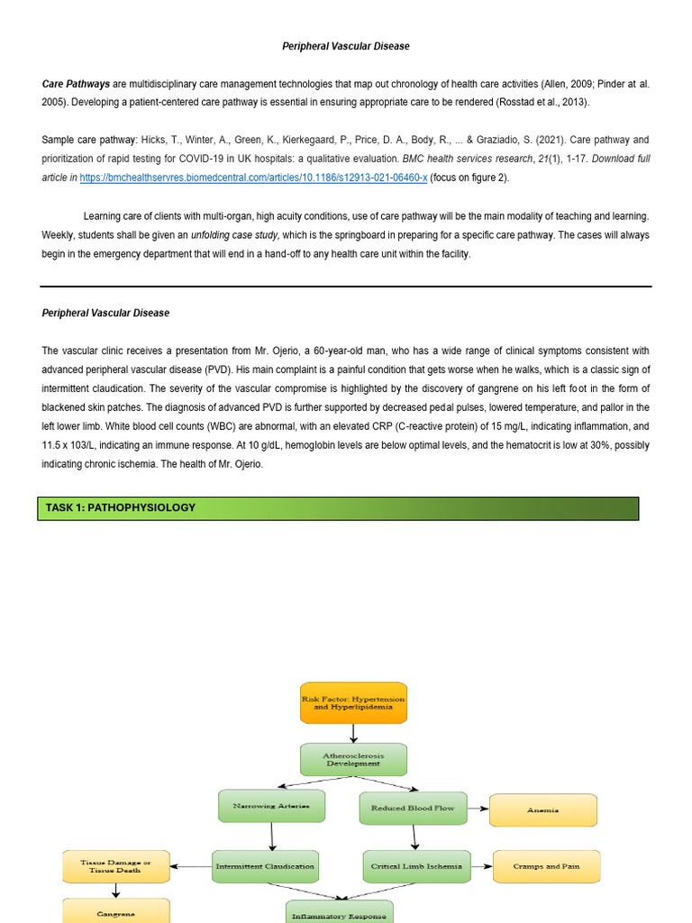 Peripheral Vascular Disease Care Pathway | PDF | Anemia | Wound
