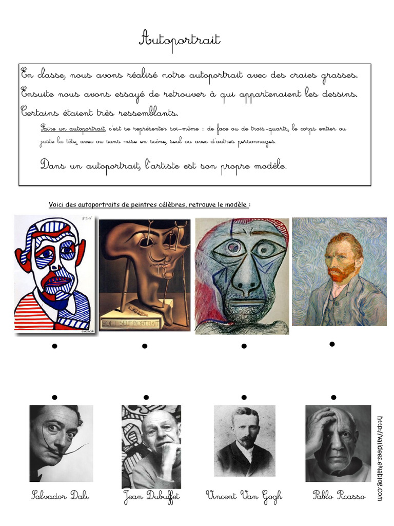 Arts Visuels - Trace Ecrite - Autoportrait | PDF