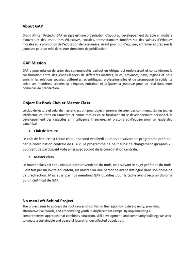 About Grand African Projects | PDF