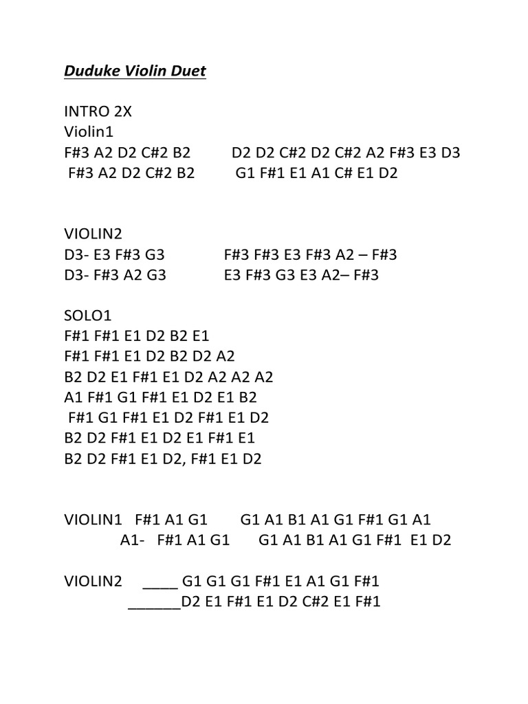 Duduke New Score | PDF