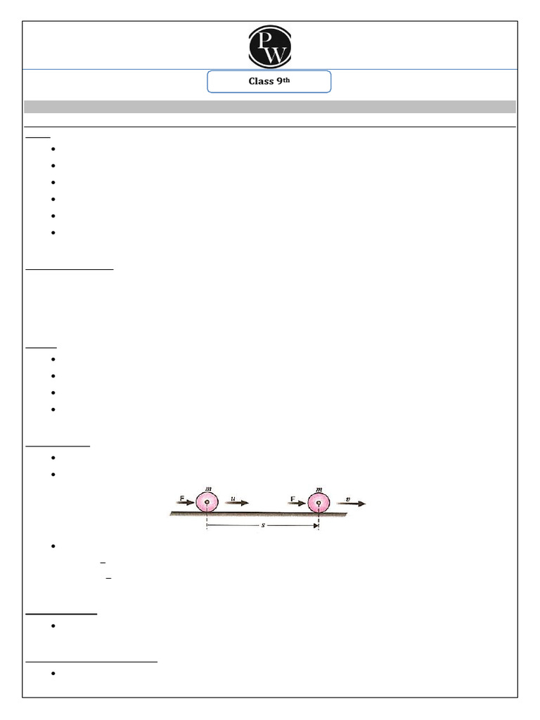 Work & Energy - Short Notes | PDF