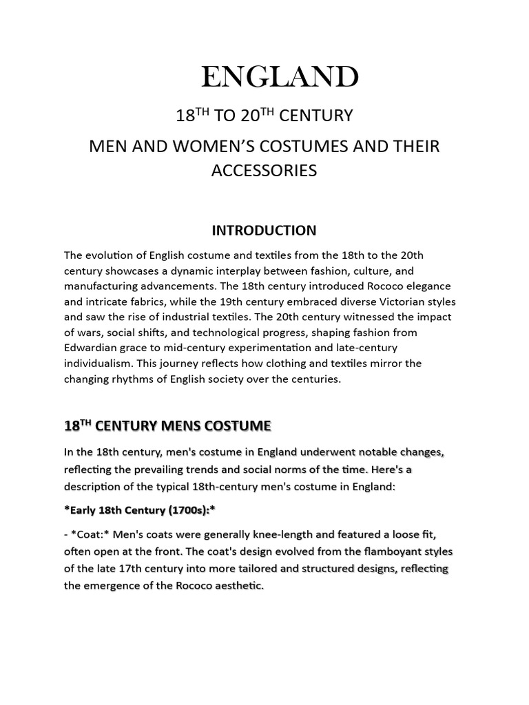 WCT Uint 3 B) ENGLAND | PDF | Dress | Art