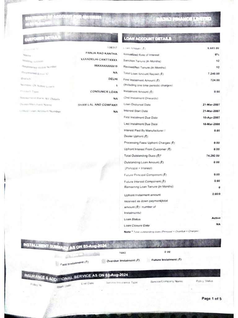 Written Off STMNT | PDF