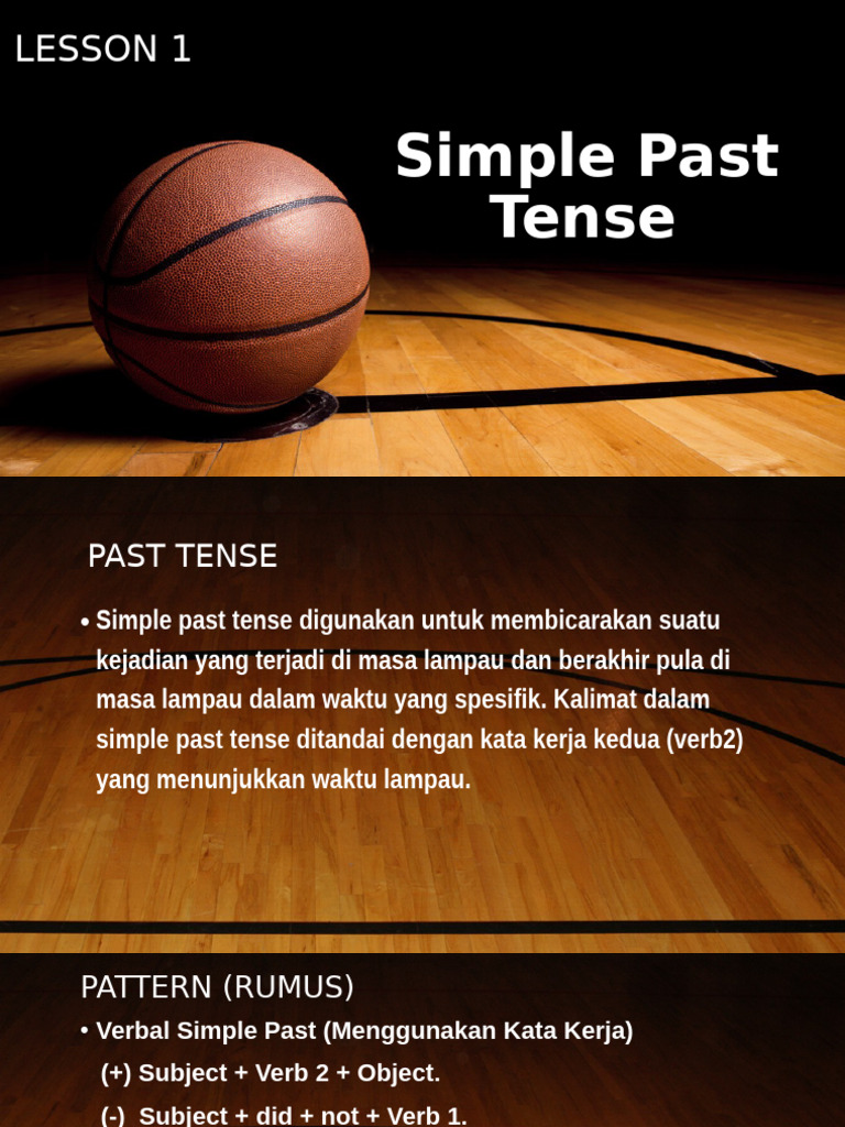 Lesson 1 Simple Past Tense Pdf