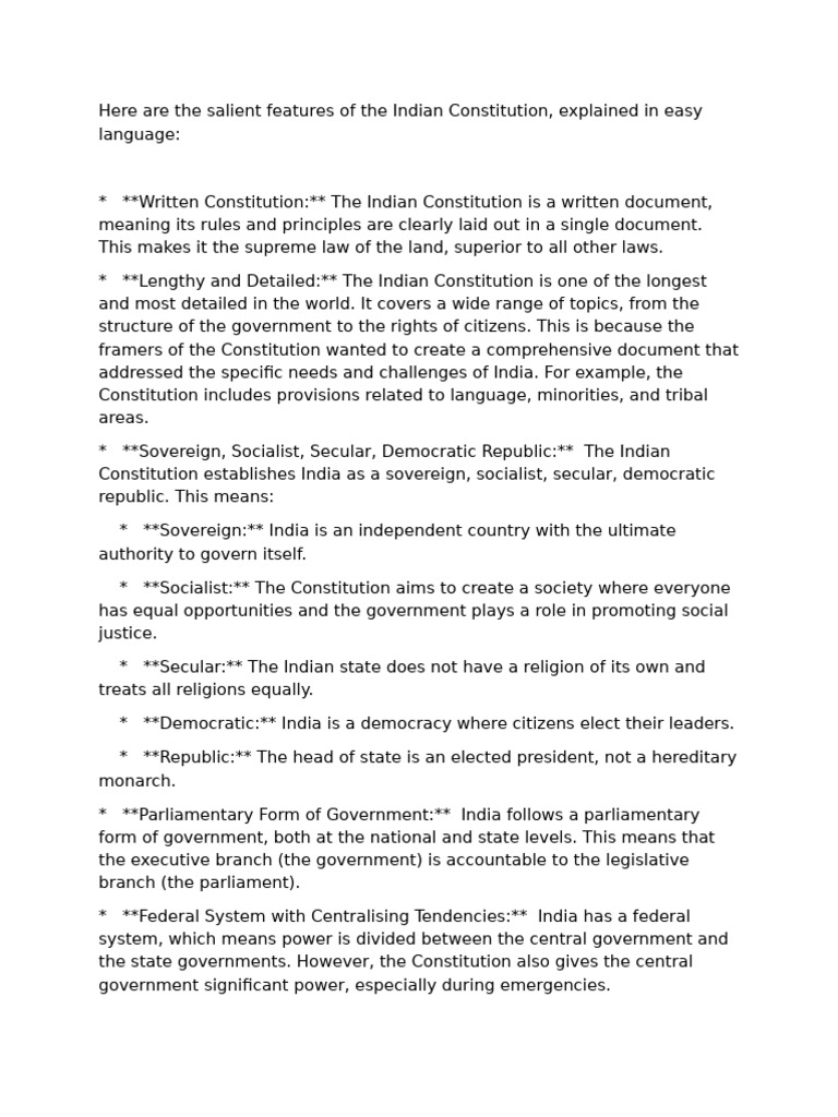 Indian Constitution Simplified | PDF | Constitution | Politics