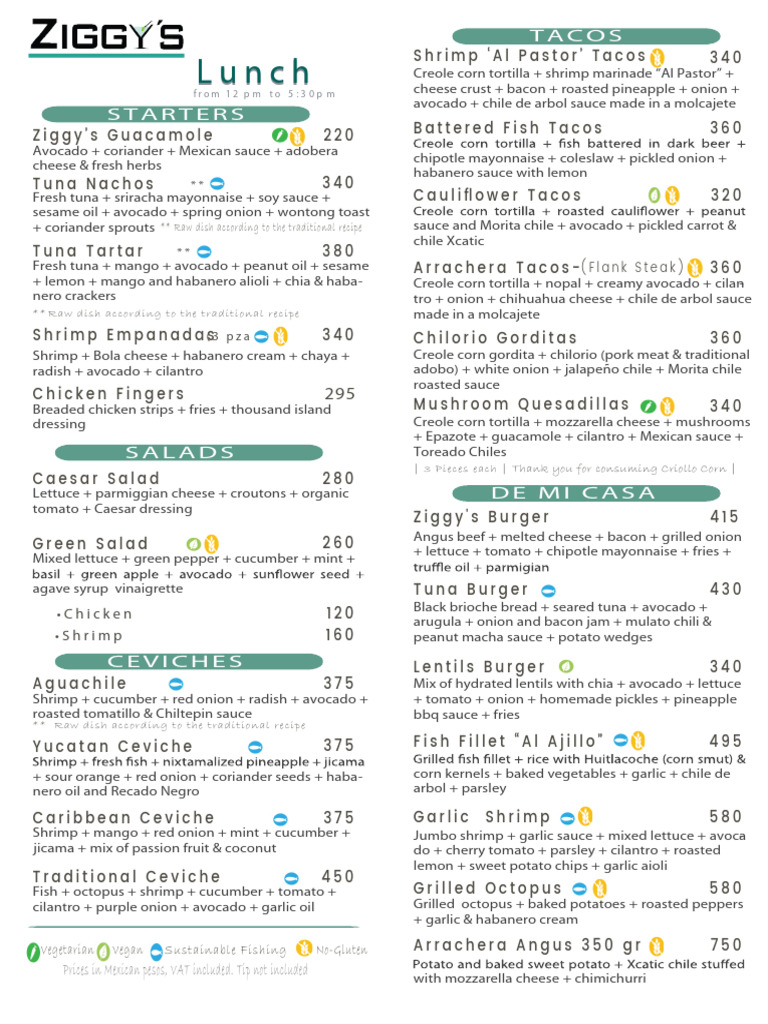 2023 Ziggys Lunch | PDF | Salad | Cooking, Food & Wine