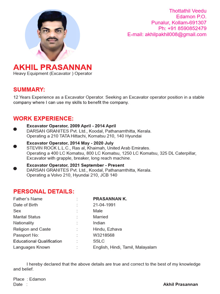 Akhil Bio-Data-2 | PDF