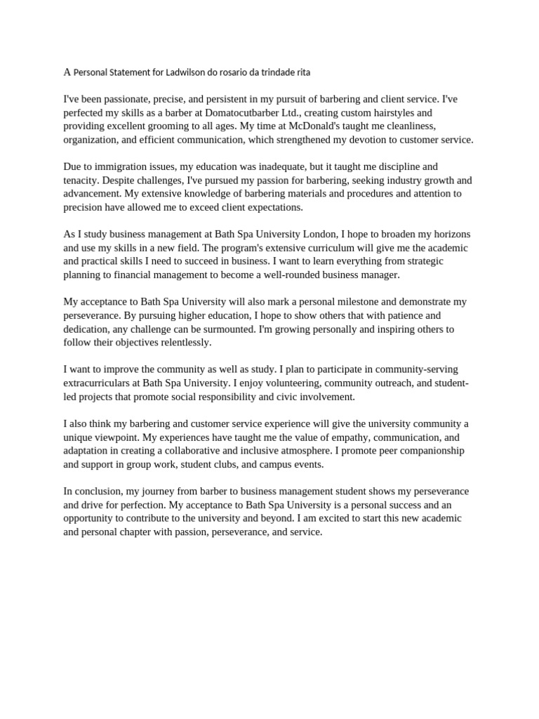 A Personal Statement | PDF