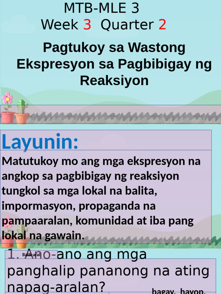 MTB-MLE 3 - Q2 - Week3 | PDF