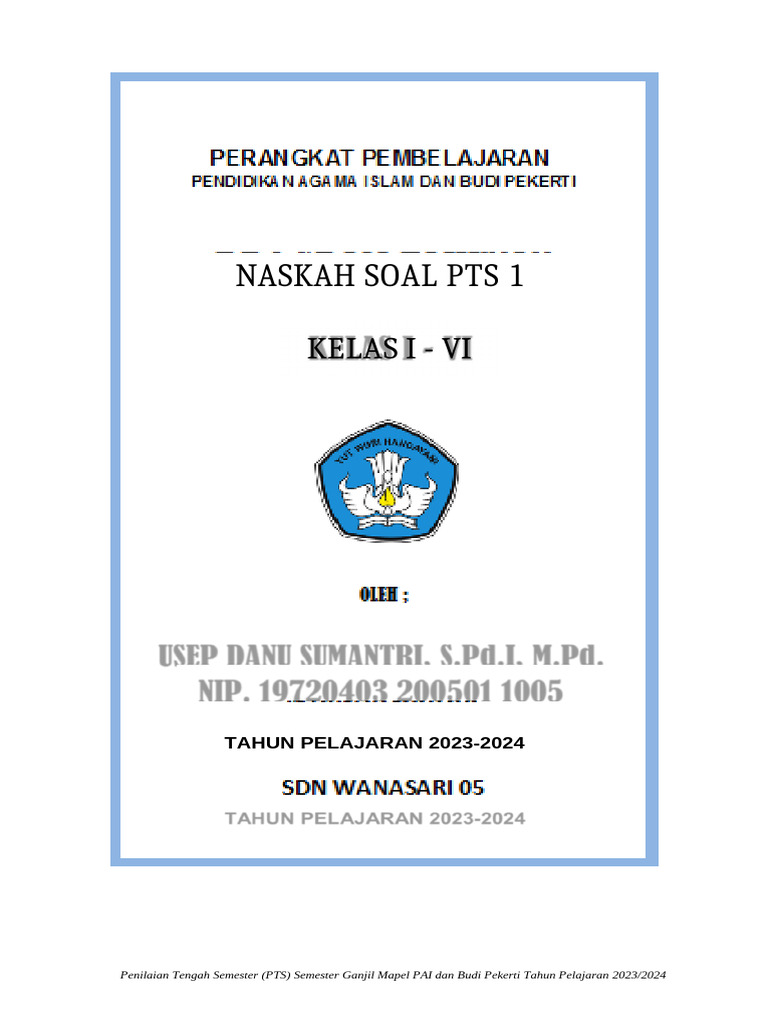 Naskah Soal Pai Pts SMT 1 k13 - 2023-2024. | PDF