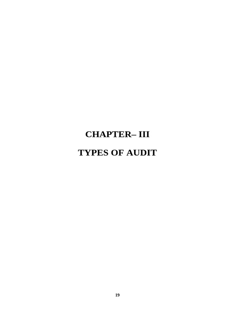 Hi Chapter 3 - Types of Audit | PDF
