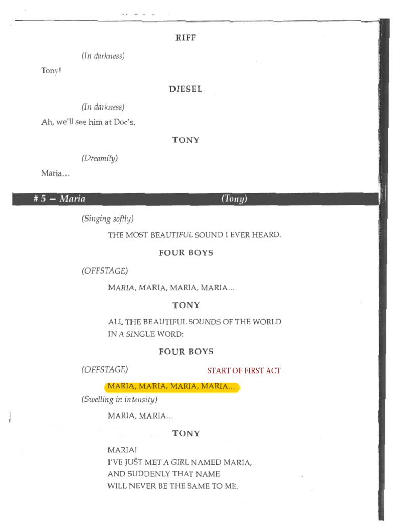 West Side Story Script Overview | PDF