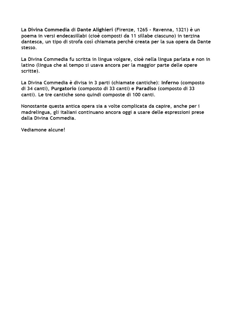 Attività Dante | PDF