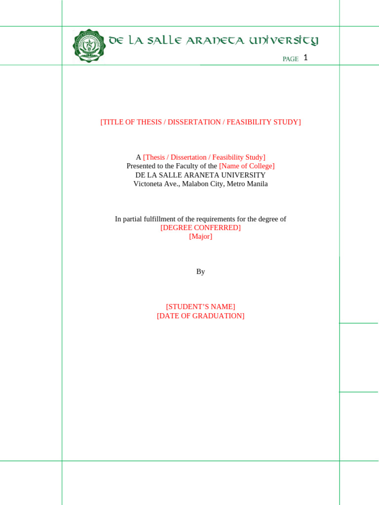 Template DLSAU Thesis Paper | PDF