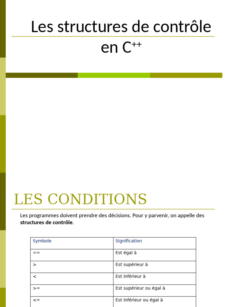 3-Les Structures de Contrôle | PDF