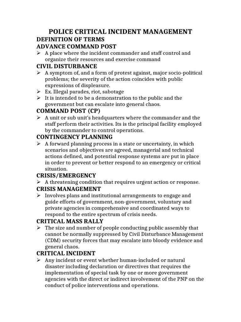 Crisis and Incident Management | PDF