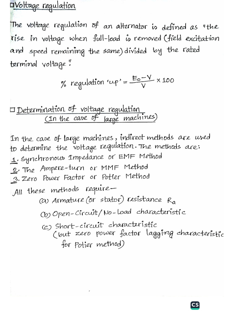 Indirect Methods To Determine Voltage Regulation | PDF