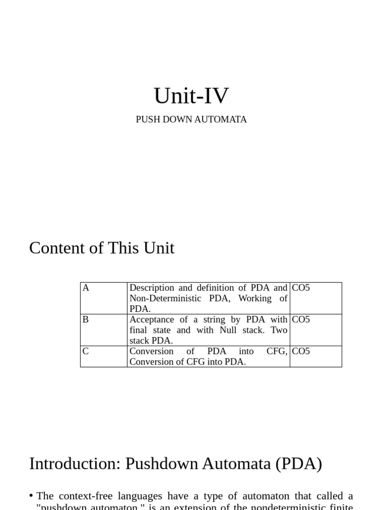 Unit4 Toc | PDF