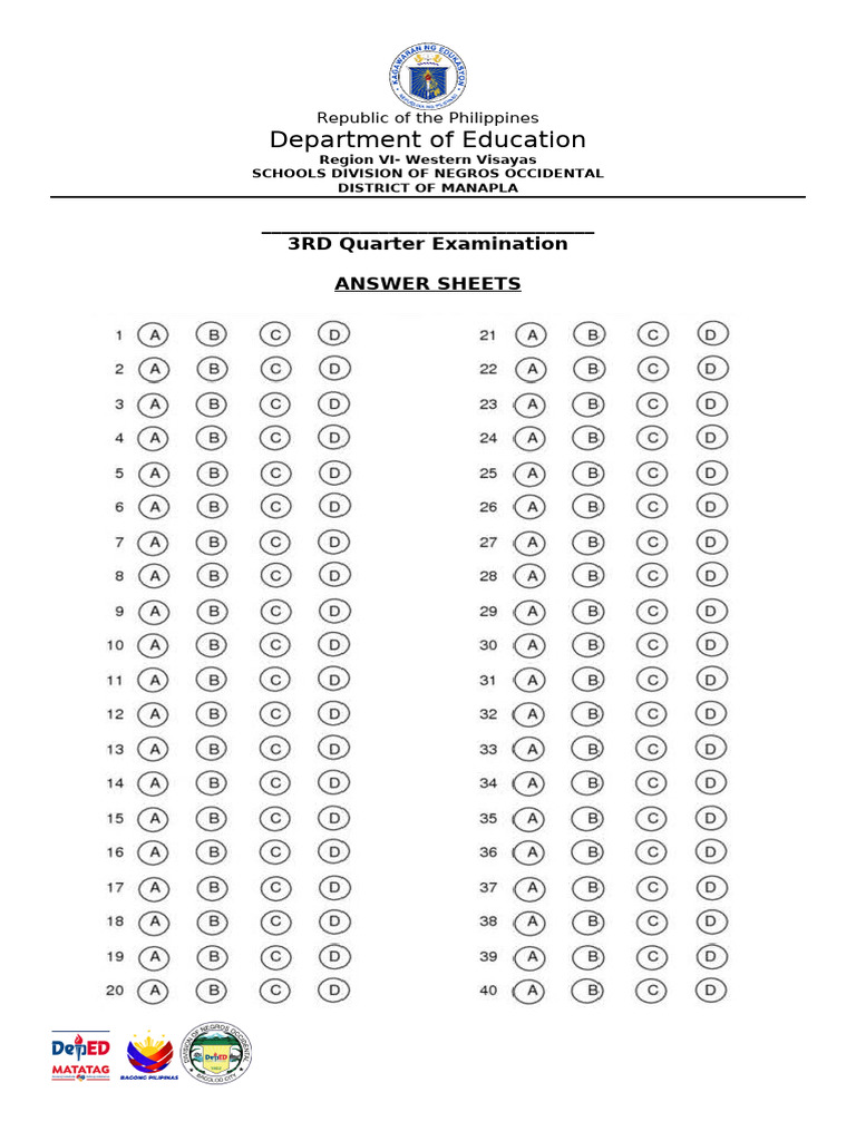 Answer Sheets | PDF