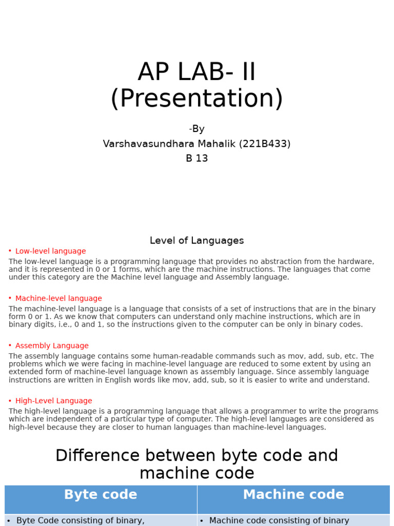 AP LAB - II (Presentation) | PDF