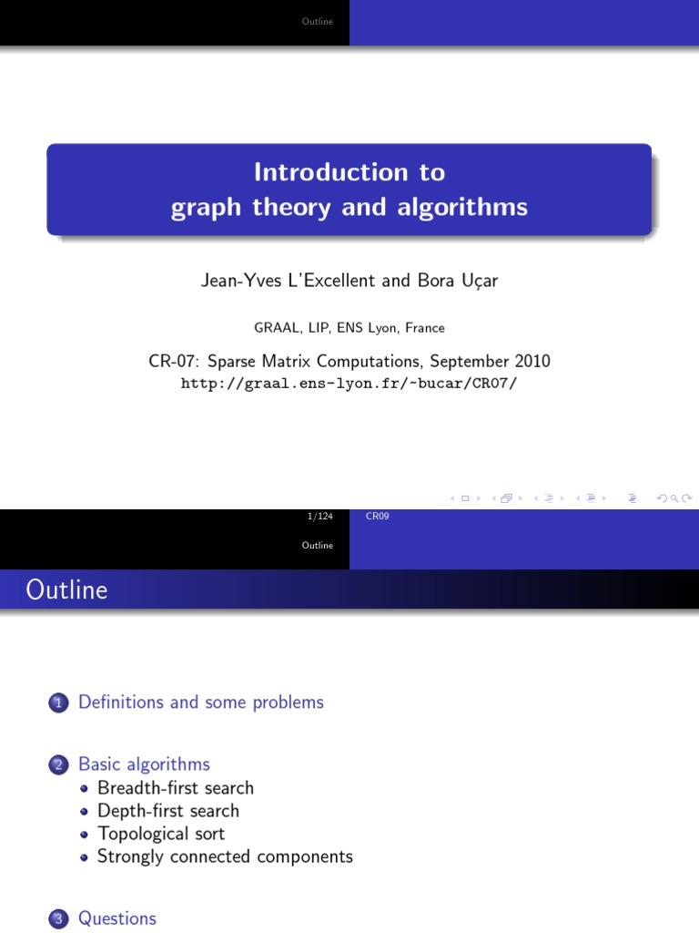 Introduction To Graph Theory and Algorithms: Jean-Yves L'Excellent and ...