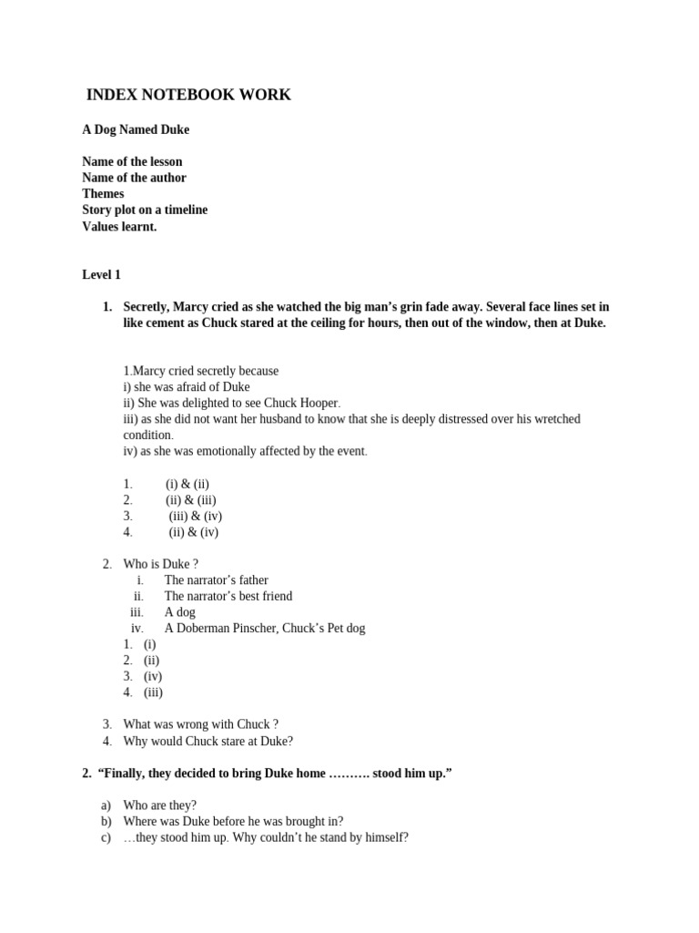 A Dog Named Duke Index Note Book | PDF