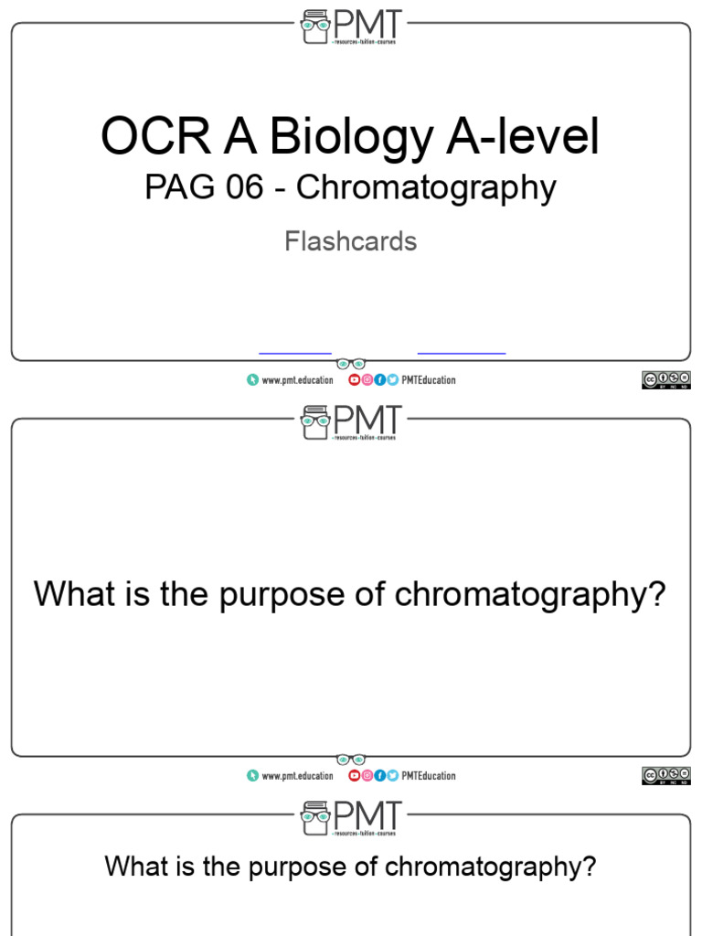 Flashcards - PAG 06 Chromatography - OCR (A) Biology A-Level | PDF