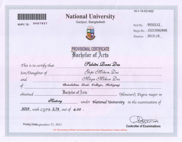 B.A Certificate | PDF