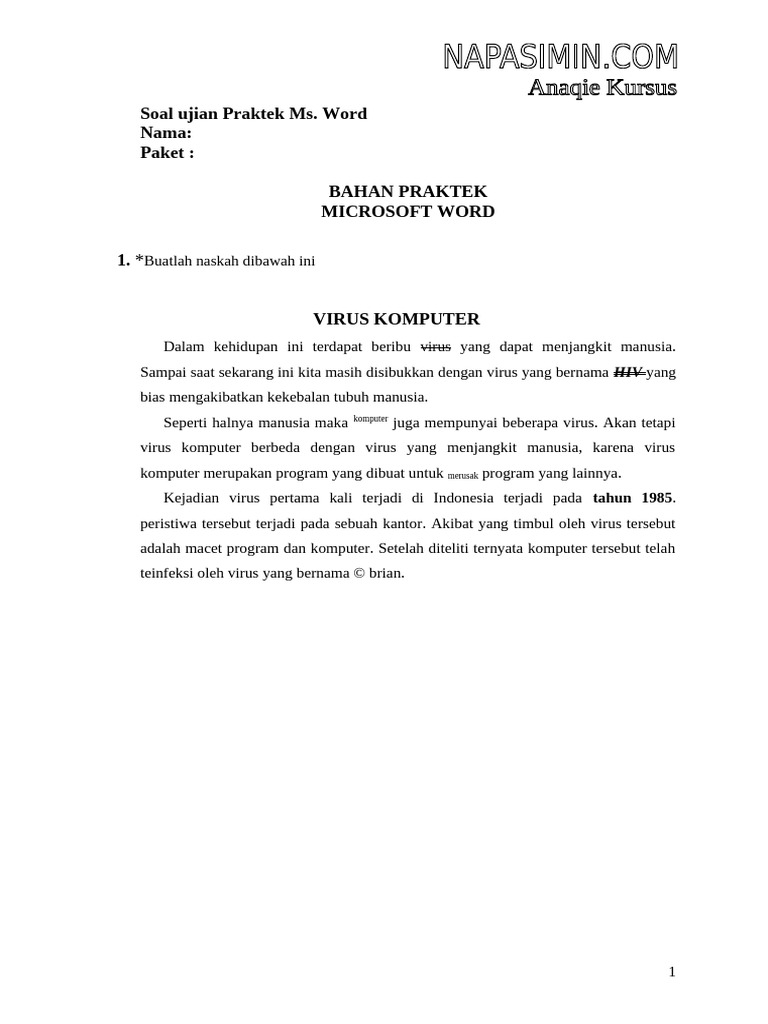 Ujian Ms - Word | PDF