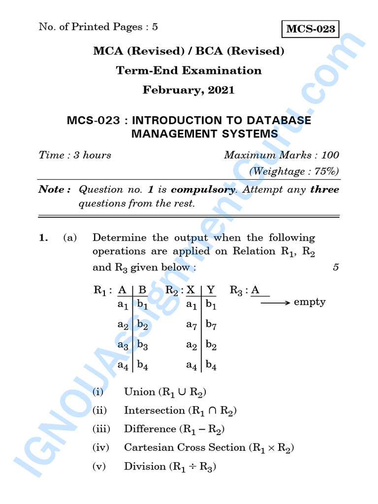 Dec - 2020 MCS-23 | PDF