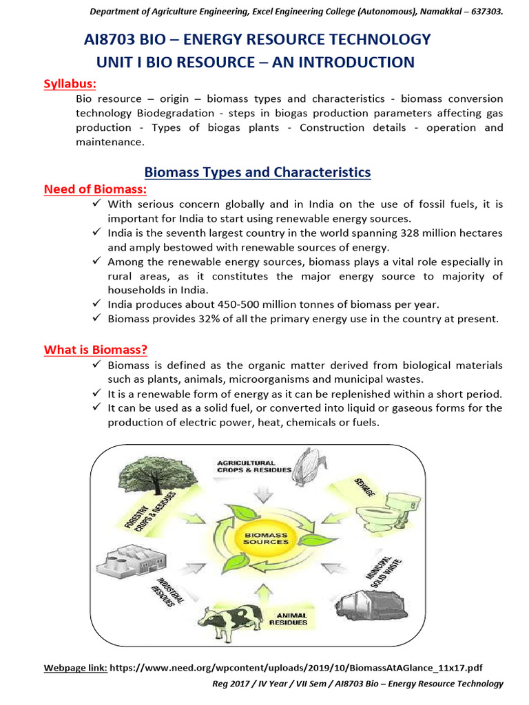 UNIT I Bio Resource - An Introduction | PDF